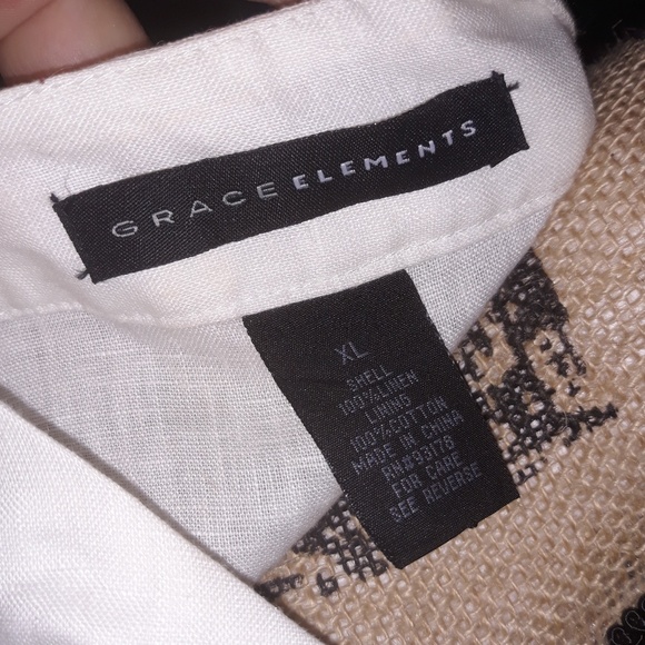 Grace Elements | Tops | Grace Elements White Tunic 0linen | Poshmark